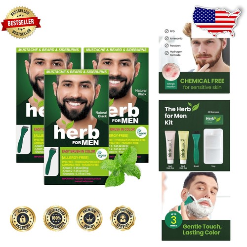 Gentle Natural Black Beard Dye for Sensitive Skin – PPD & Ammonia Free ...