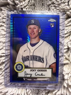 Joey Gerber 2021 Topps Chrome Platinum Anniversary RC Blue Prism ...