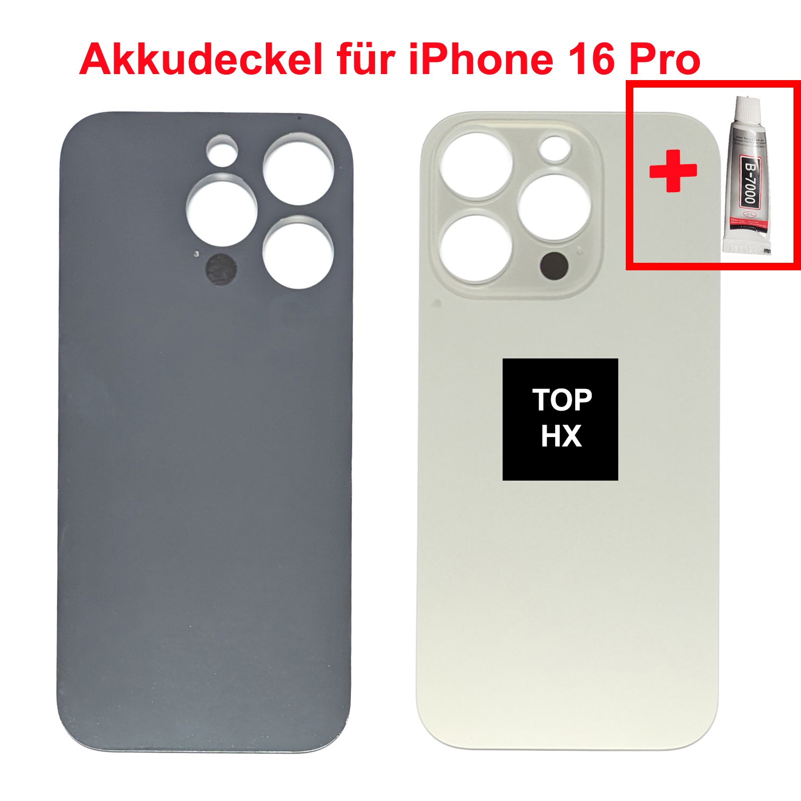 Battery Cover for IPHONE 16 Pro Backcover Rear Big Hole Glass Silver ...