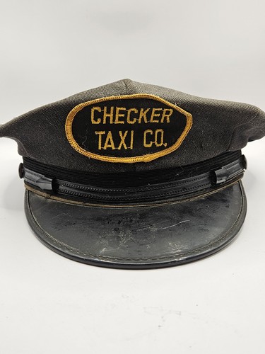 Vintage Antique Checker Taxi Co. Driver’s Cap Hat Embroidered Patch New ...