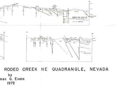 USGS Geologic Map: Rodeo Creek NE Quadrangle, Nevada | eBay
