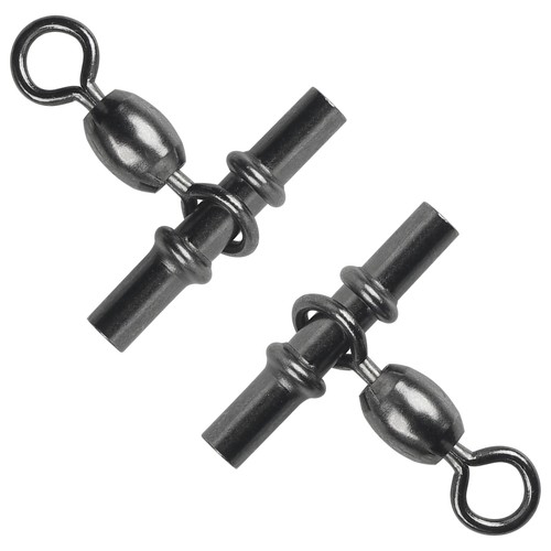 100PACK 1.5mm Cross-line Fishing Sleeve 3 Way Crane Swivel Crimp Swivel ...
