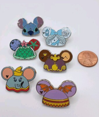 Disney Parks Hidden Disney 6 Pins Set, WDW Ear Hats FIGMENT CHASER ...
