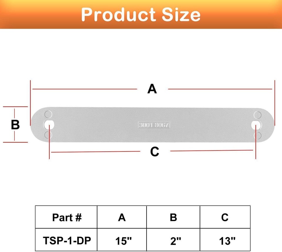 TSP-1 Marine Transom Support Plate TSP-2DP Support Plate Kit 15" X 2 ...