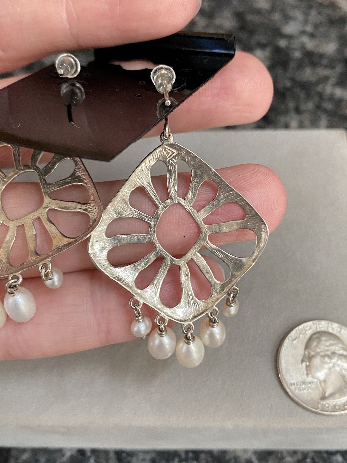 SILPADA Sterling Silver Cutout Freshwater Pearl Drop … - Gem