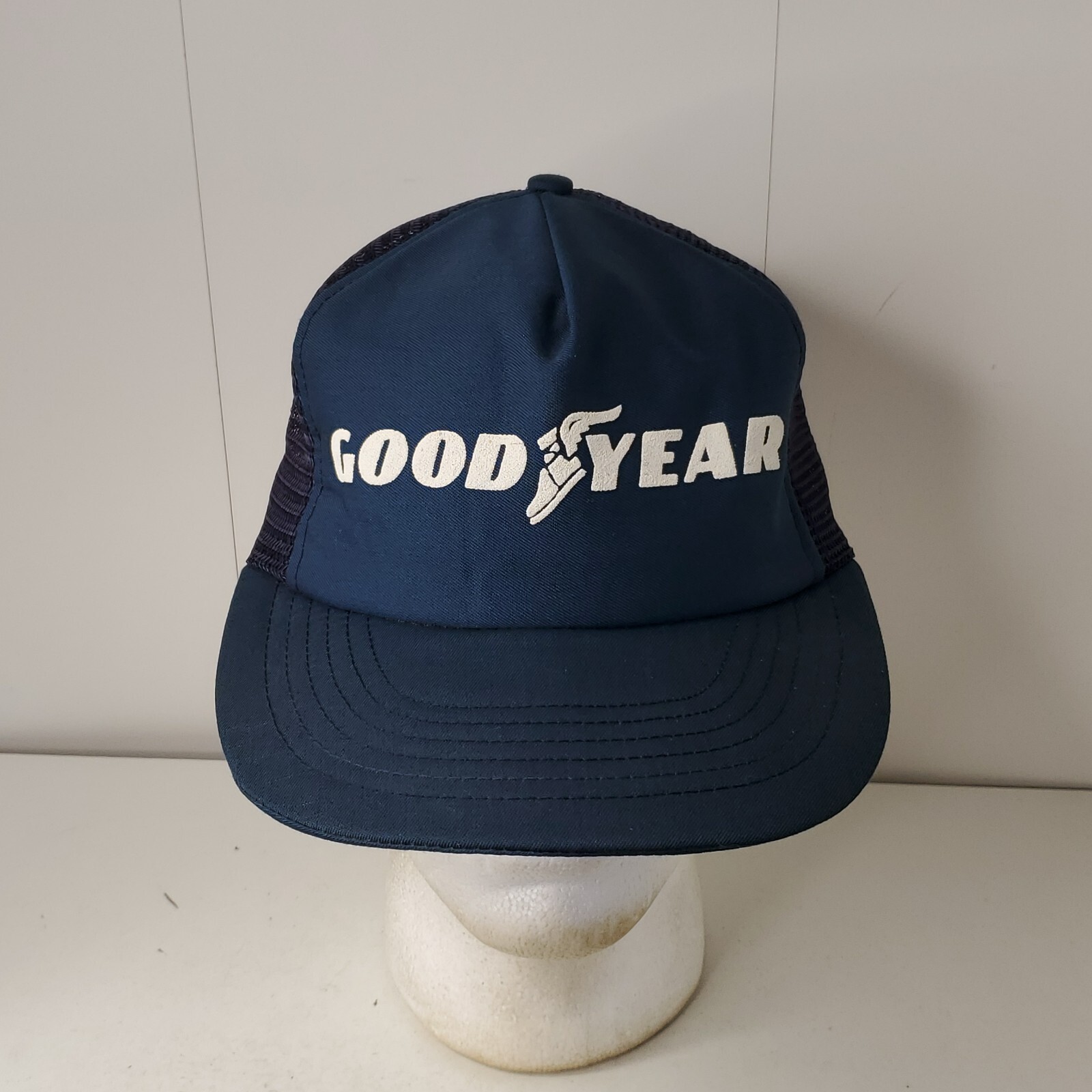 VTG Goodyear Tire Puffy Paint Logo Snapback Hat Mesh … - Gem