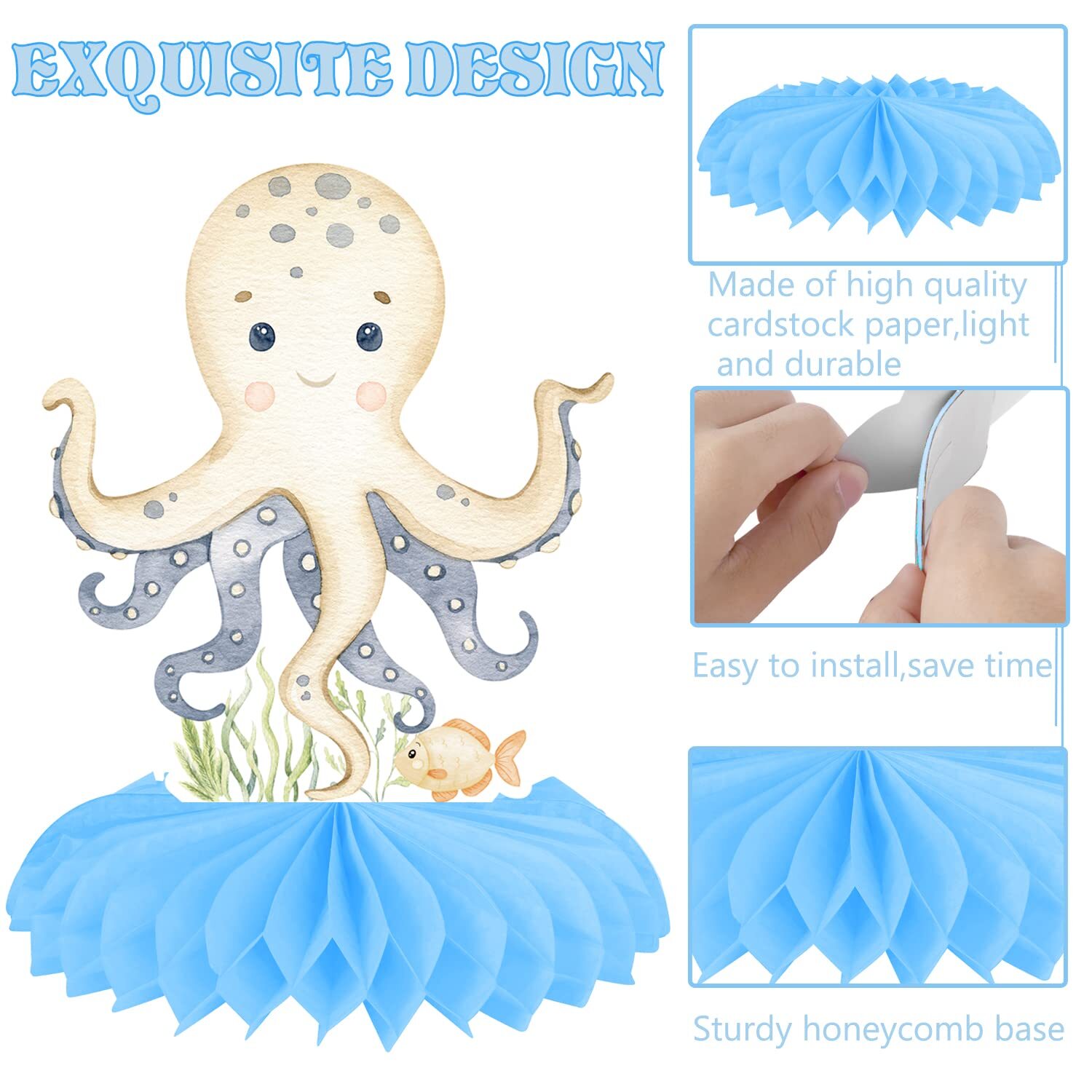 12pcs Ocean Sea Animal Honeycomb Centerpieces Ocean Animals Baby Shower Decorati | eBay