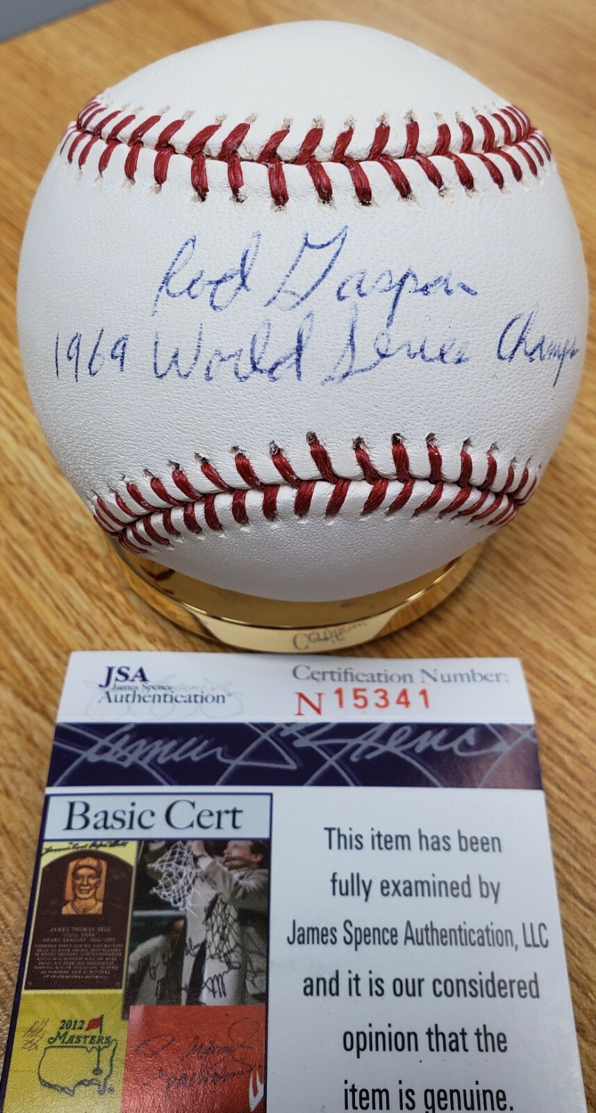 Autographed ROD GASPAR "1969 WS Champs" Official Major League Baseball ...