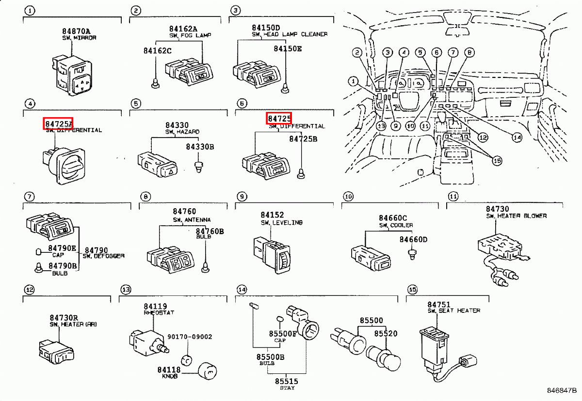 Genuine Toyota LandCruiser HDJ80 HDJ79 HDJ78 GRJ79 Front Rear Diff Lock ...