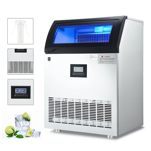 WILPREP Commercial Ice Maker Machine, 265 lbs Ice Makers with 55lbs ...