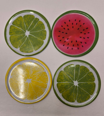Fruit Slice Coasters/4-Piece set/Acrylic/Lime/Lemon/Watermelon/4 ...