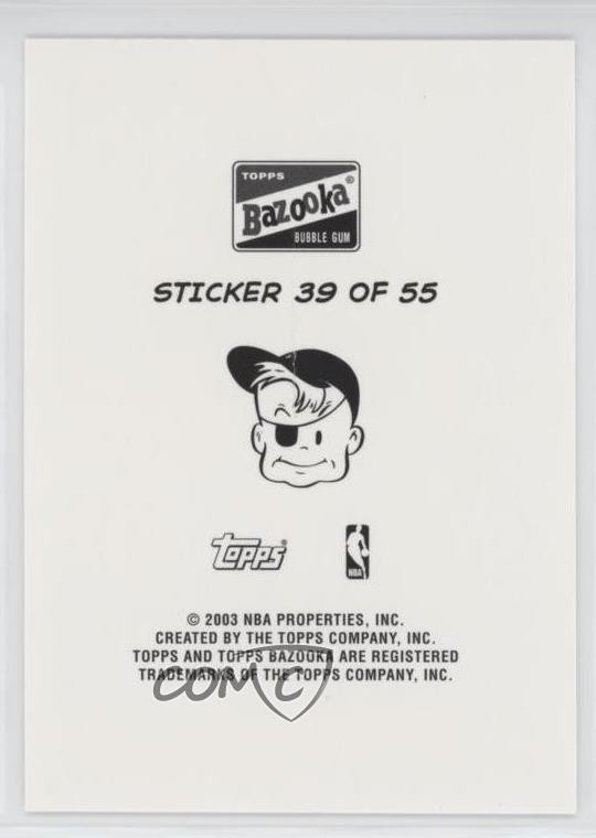 2003 Bazooka Stickers Antawn Jamison Marcus Fizer Maurice Taylor Steven ...