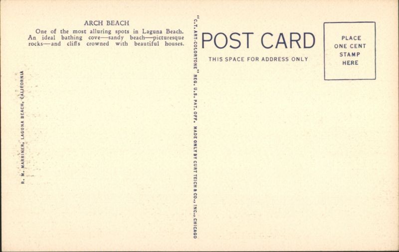 Arch Beach,Laguna Beach,California,CA Teich Orange County Vintage ...