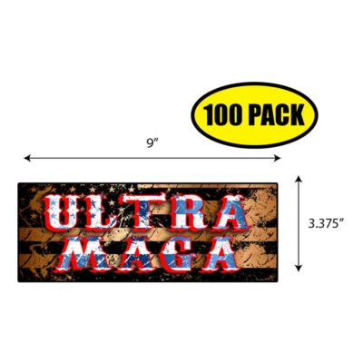 100 PACK 3.37"x 9" ULTRA MAGA Sticker Decal Political BS0465 | eBay