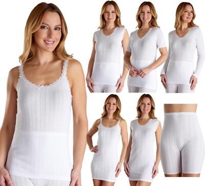 Vedonis Thermal Underwear Fancy Knit Seamfree Vest Long Top + Pantees ...