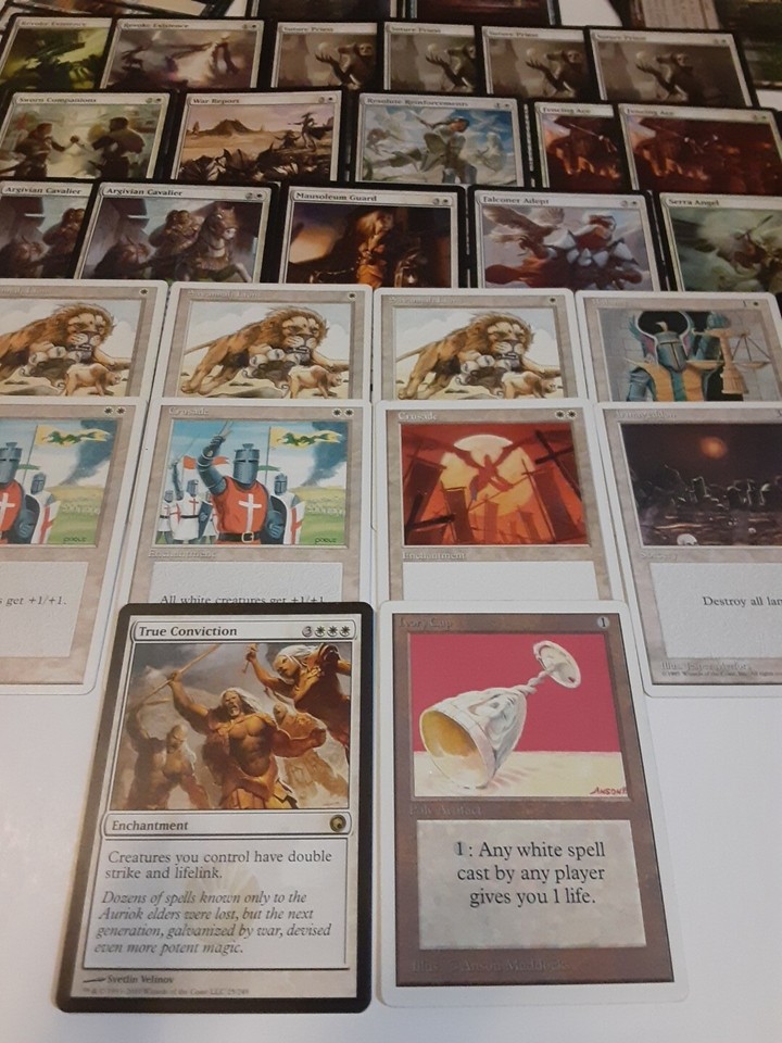 MTG Magic WHITE WEENIE DECK True Conviction Armageddon Savannah Lions ...