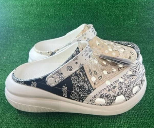 Crocs Classic Crush Bandana Clog Paisley White Slip On 208119-2ZM Men’s ...