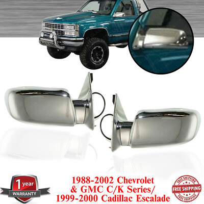 Power Mirrors Set Chrome For 1988-2002 Chevrolet GMC C/K Series Truck ...