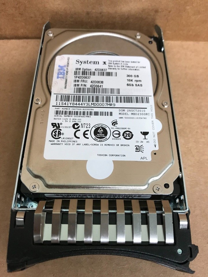 IBM 42D0638 300GB 6Gbps 2.5" SAS Hard Drive ,42D0641, MBD2300RC | eBay