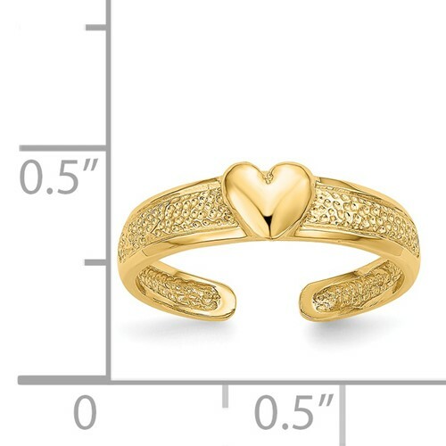 Toe Ring-14Kt Yellow Gold -HEART-NEW! | eBay