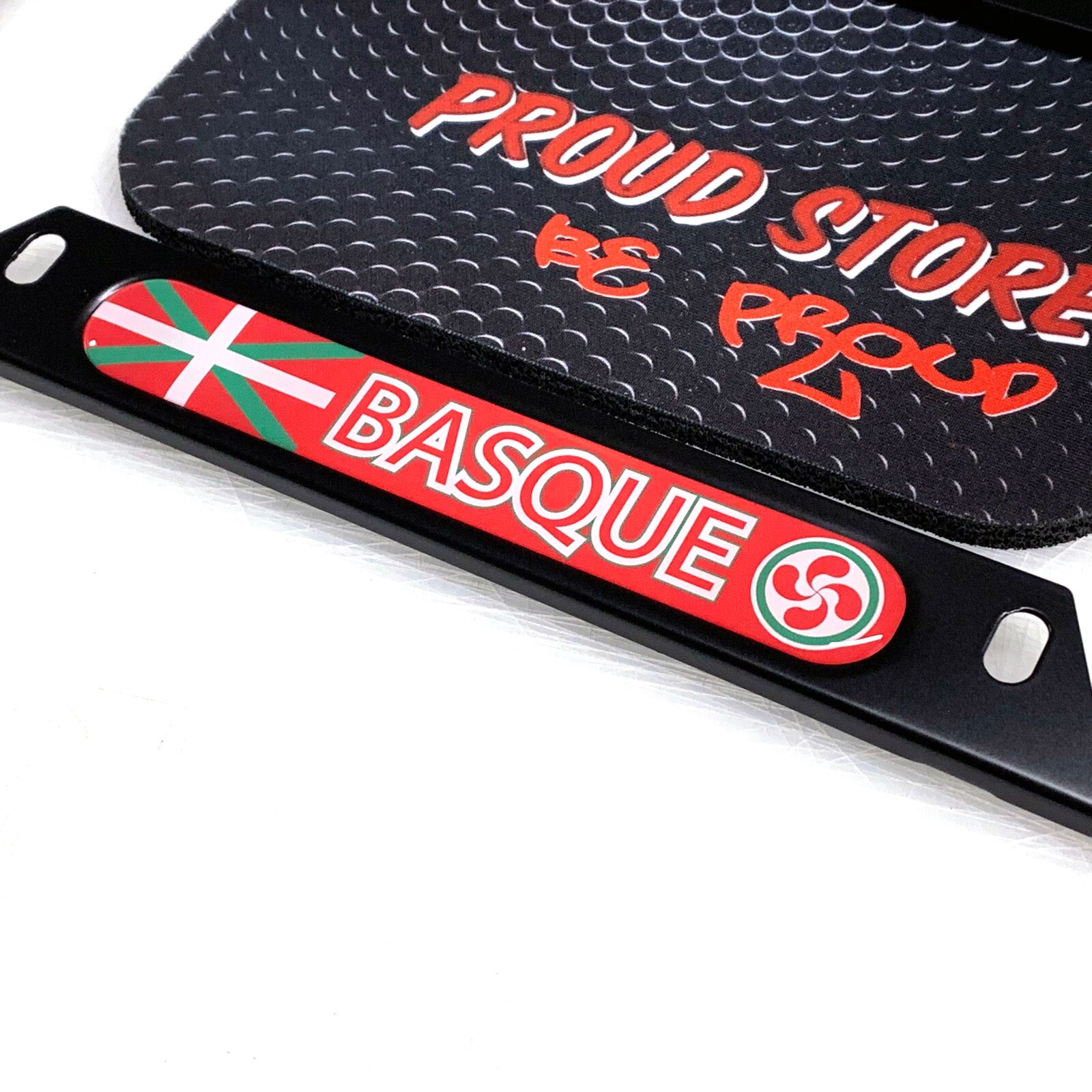BASQUE Flag Domed BLACK License Plate Frame -US Size- Lauburu | eBay