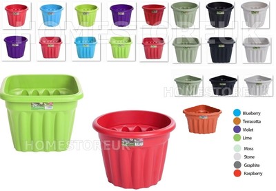 VISTA ROUND OR SQUARE OR CORNER PLASTIC PLANT PLANTER COLOUR POT FLOWER ...