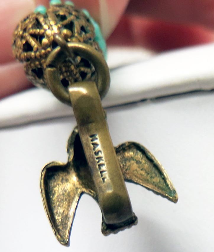 MIRIAM HASKELL SIGNED BEAUTIFUL TURQUOISE RHINESTONE NECKLACE BRACELET ...