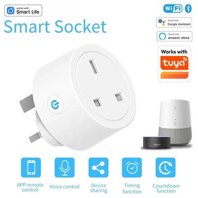 Wireless Smart Plug WiFi Sockets Power Socket for Google Home & Alexa ...