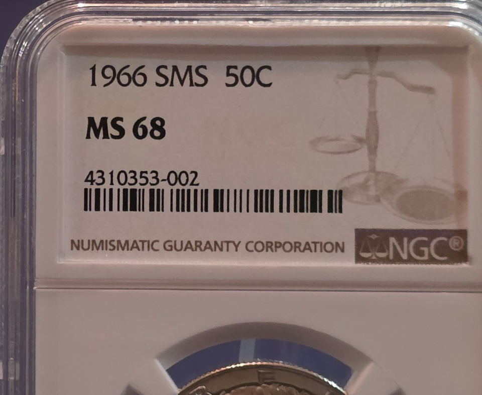 1966 Kennedy Special Mint Series (SMS) Half Dollar NGC MS 68 Amazing ...