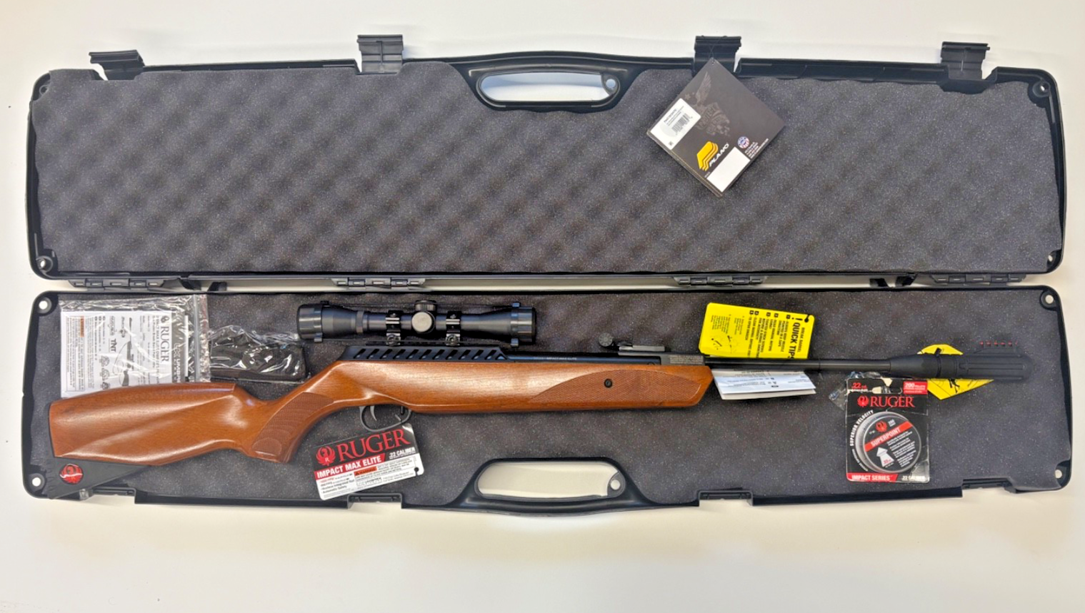 New Ruger Impact Max Elite Combo .22 Cal Pellet Gas Piston Break Barrel ...