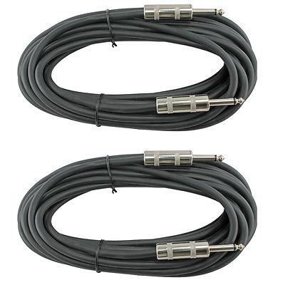 2 PACK 50 ft foot 1/4 to 1/4 pro audio sound speaker wire cable cord 18 ...