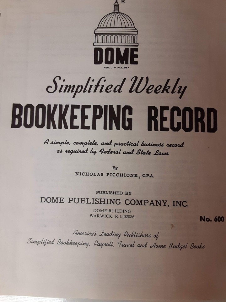 Vintage Dome Simplified Weekly Bookkeeping Record No 600 Ledger brown ...