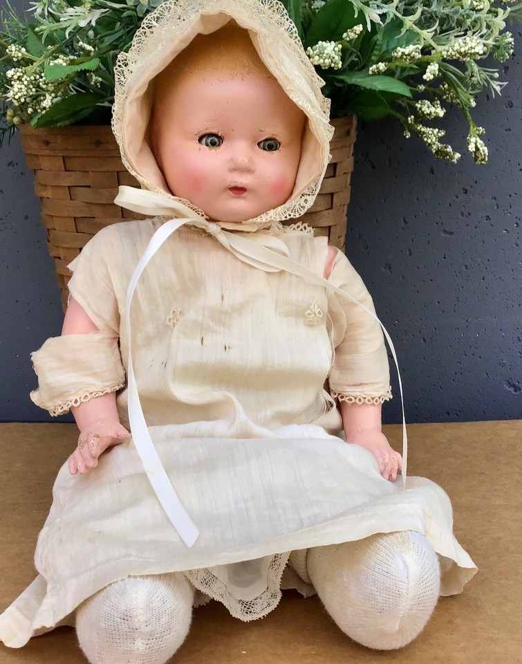 RARE - 1920s Louis Wolfe & Co. 18 Inch Antique Doll With Musical ...