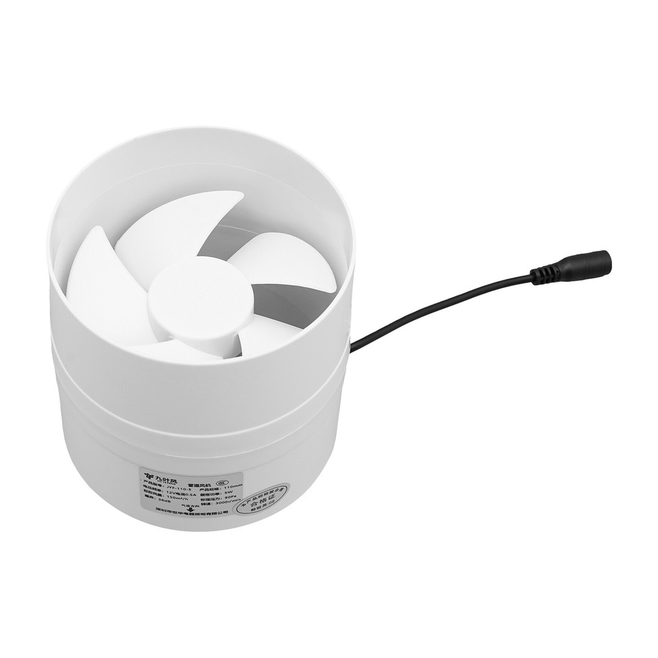 Inline Duct Ventilation Fan 4.3 Inline Booster Exhaust Duct Fan DC 12V ...
