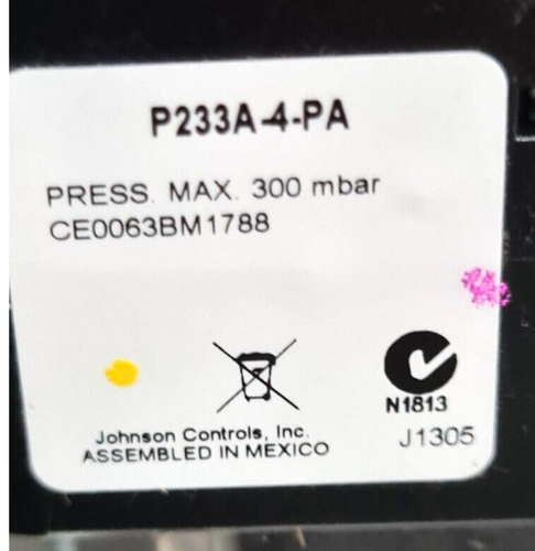 Johnson Controls P233A-4-PA - Differential Pressure Switch 50-400 Pa | eBay