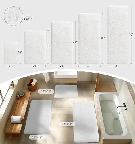 Small Bathroom Rug 17x24 Non Slip 17x24 inches Mini Size Bathroom Rug ...