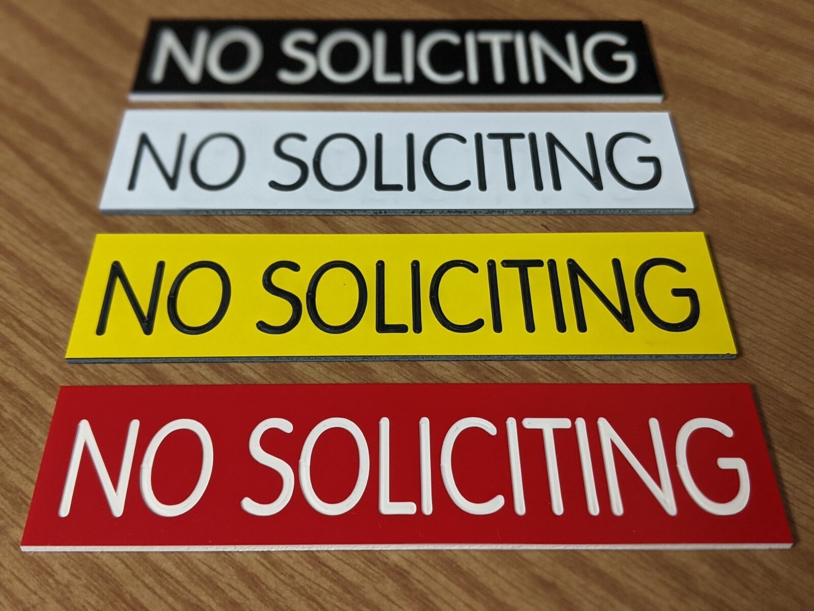 Engraved 1x4 NO SOLICITING Door Sign Wall Plaque Fence Keep Out ...