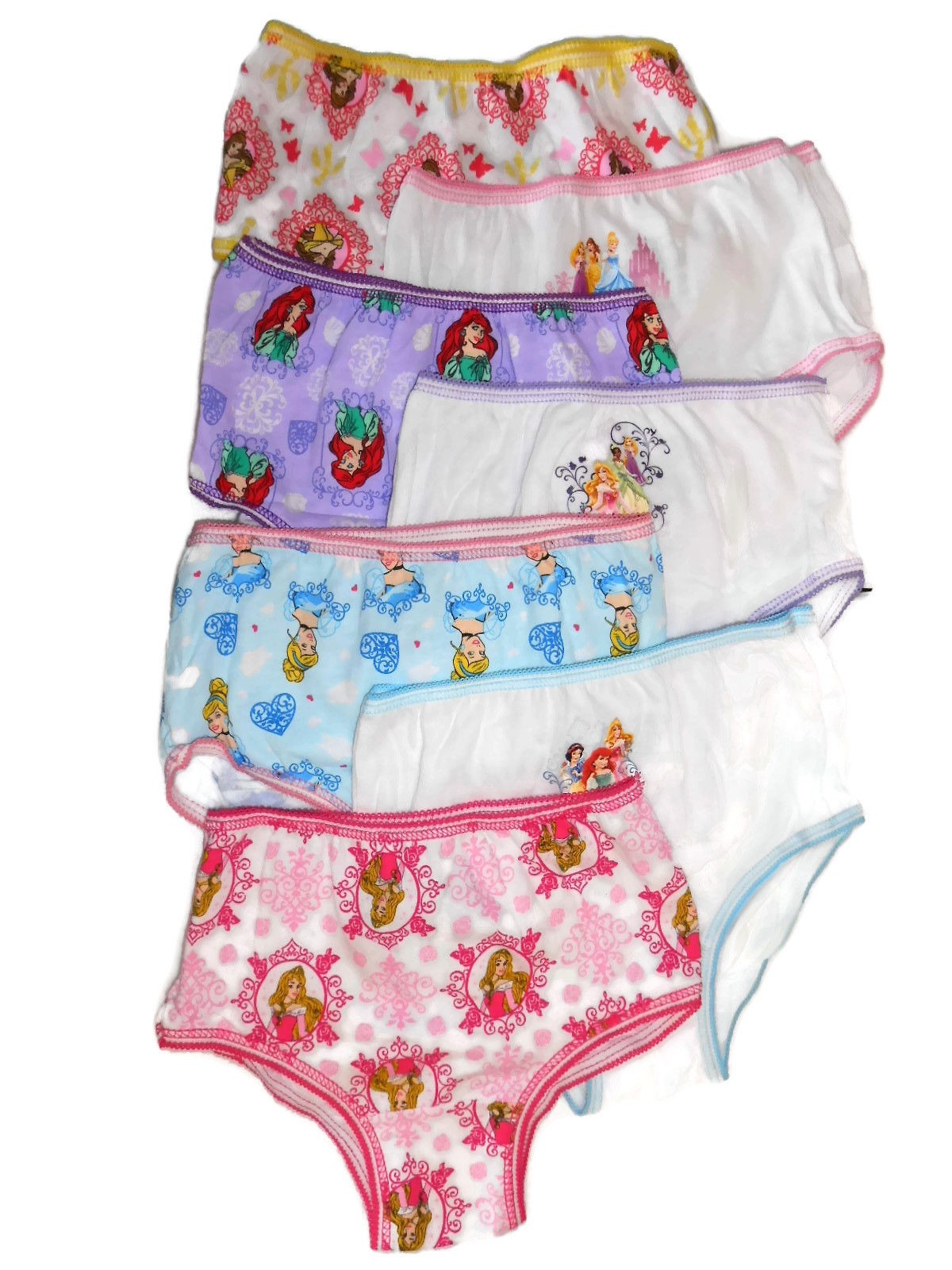 Disney Princess Cotton Underwear Panties 7 Undies Girls Toddler Size 4t ...