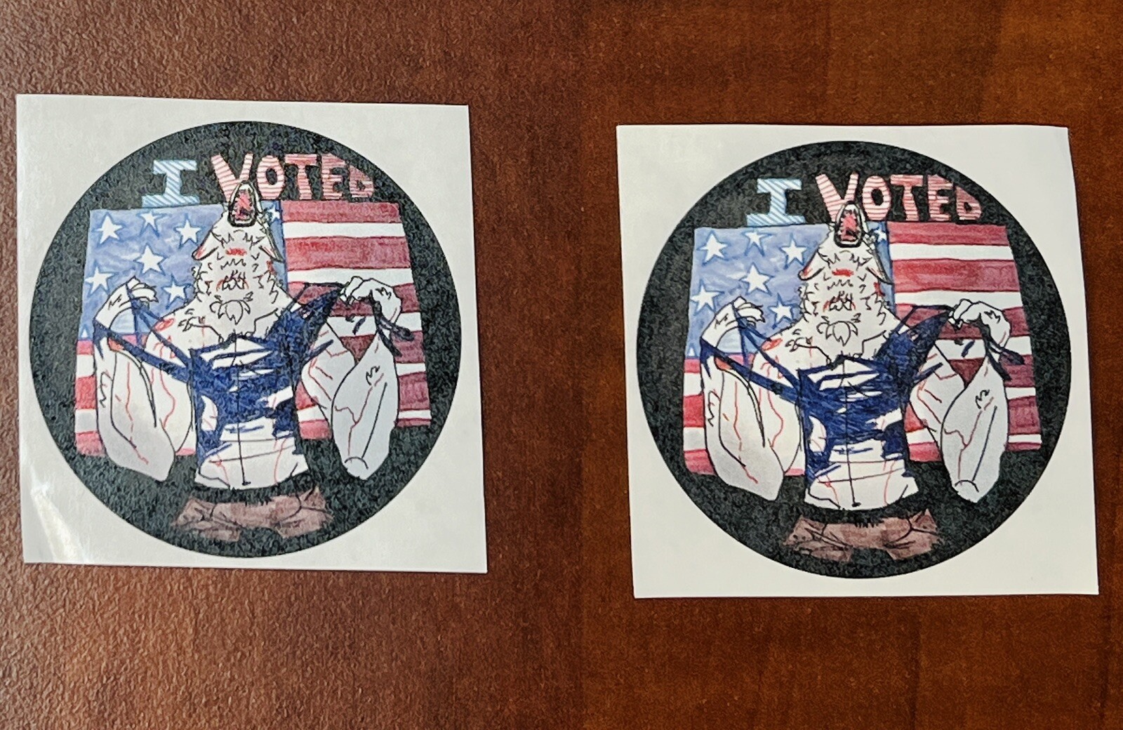2 Authentic Michigan Werewolf I Voted Sticker 2024 Wolf Voting Election ...