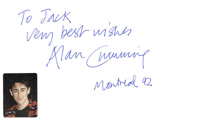 Alan Cumming Signed Auto 3x5 Index Card James Bond | eBay