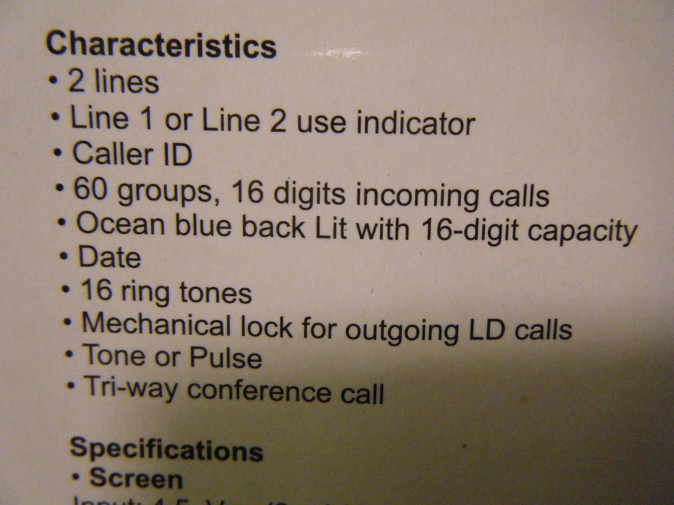 2-line Capable Landline Telephone. Caller ID, Outgoing call Lock. 16 ...