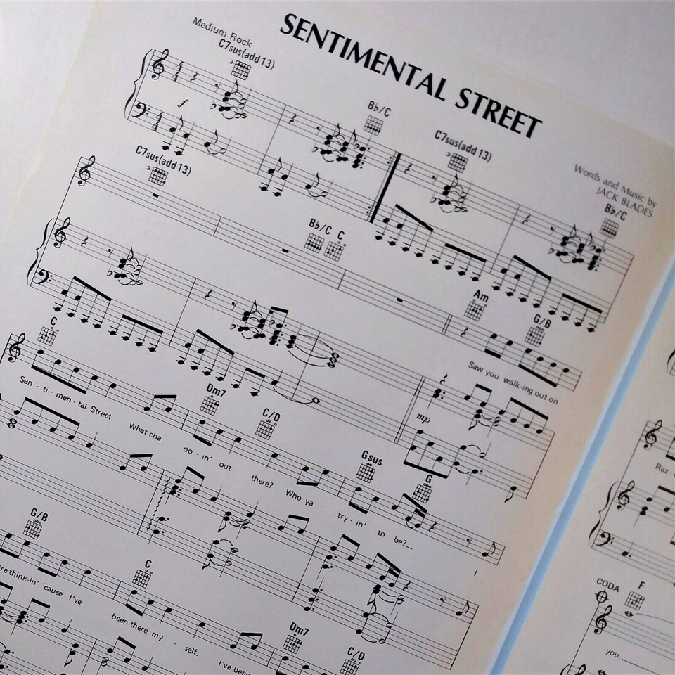 Sentimental Street: Piano/Vocal/Guitar Sheet Music (Night Ranger 1985 ...