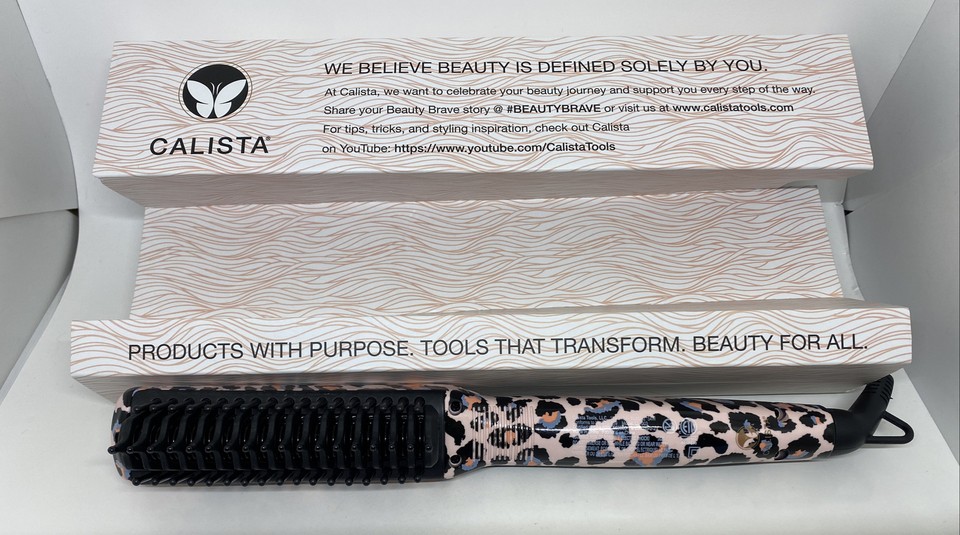 Calista TrianglPRO Triangl Pro Heated Hair Detailer Brush Cheetah Print ...
