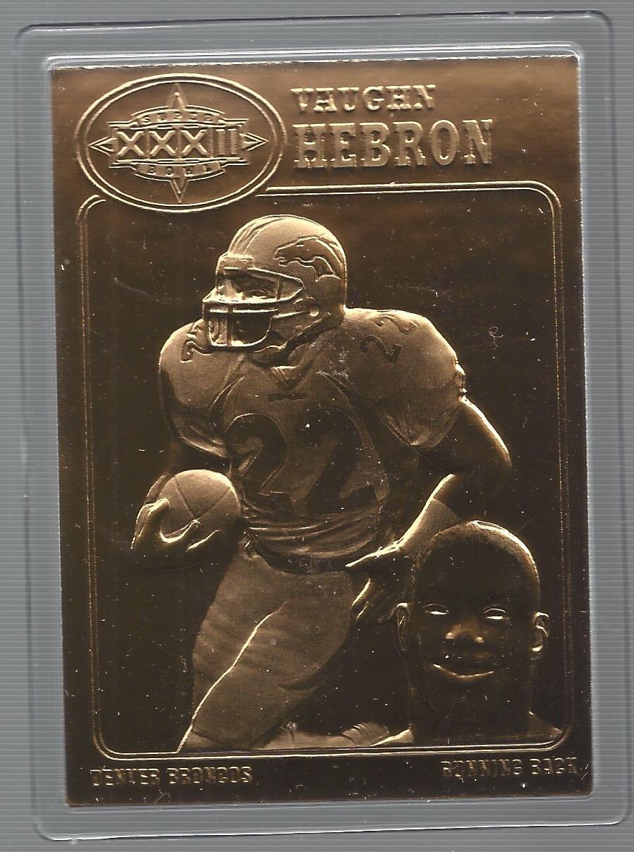Vaughn Hebron 2000 Danbury Mint Denver Super Bowl 22kt Gold Football ...