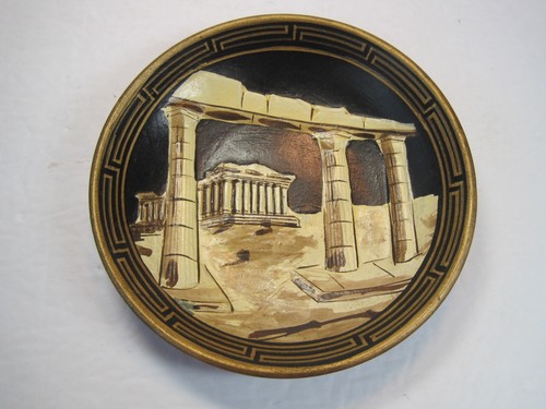 Vintage Decorative Clay Green Parthenon Wall Hanging Plate Plaque 5.5 ...
