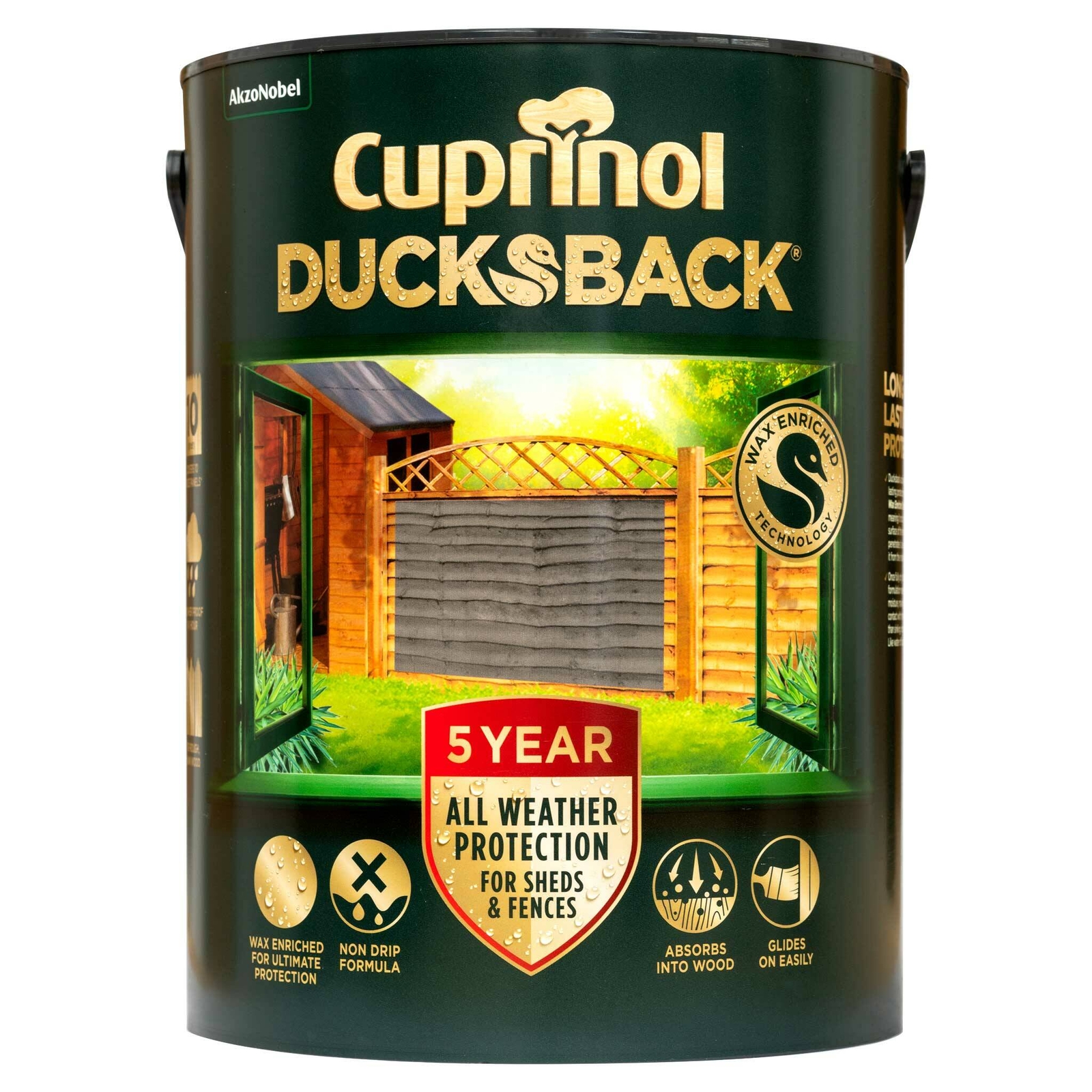 Cuprinol Ducksback 5L - Shed and Fence Wood Stain 5 Year Protection All ...