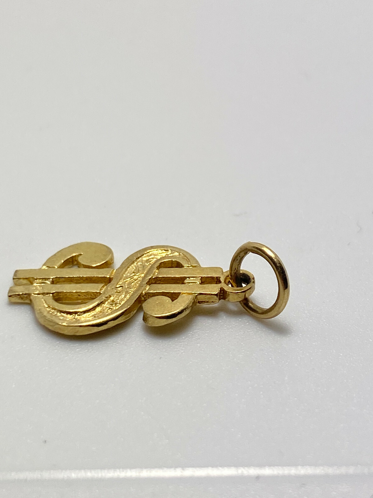 14k Yellow Gold Dollar Sign Charm - Gem