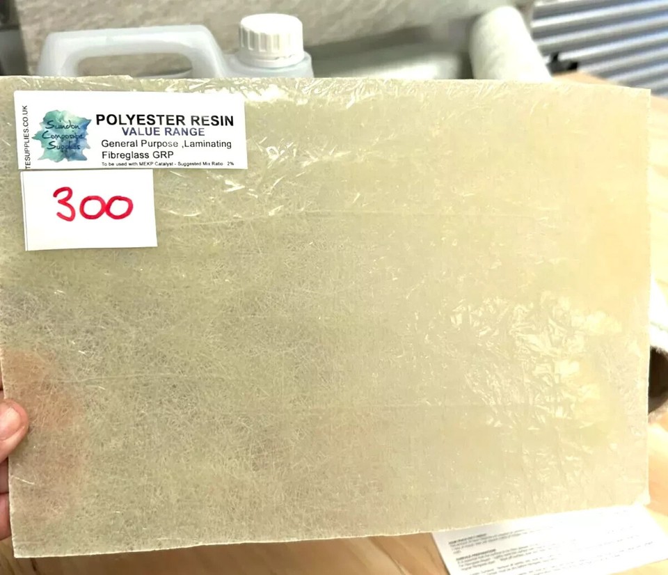 Fibreglass Repair Kit Resin GRP- 250g + 2.5 sq ft Matting- Boat Car ...