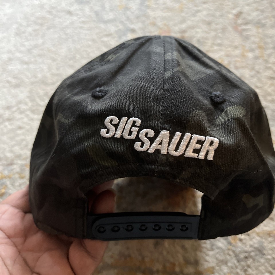 RARE SIG TREAD Logo Cap Hat Sig Sauer Black and gray camouflage | eBay