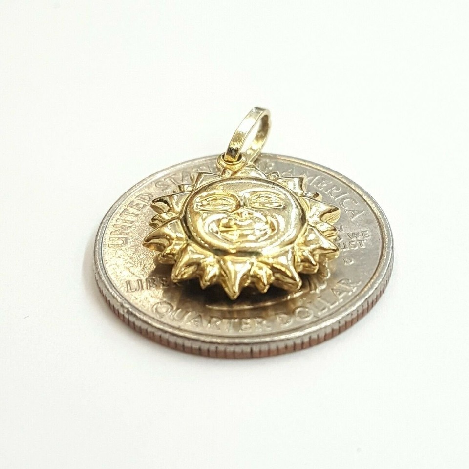 14k yellow gold hollow sun sol pendant charm astrology fine jewelry 0. ...